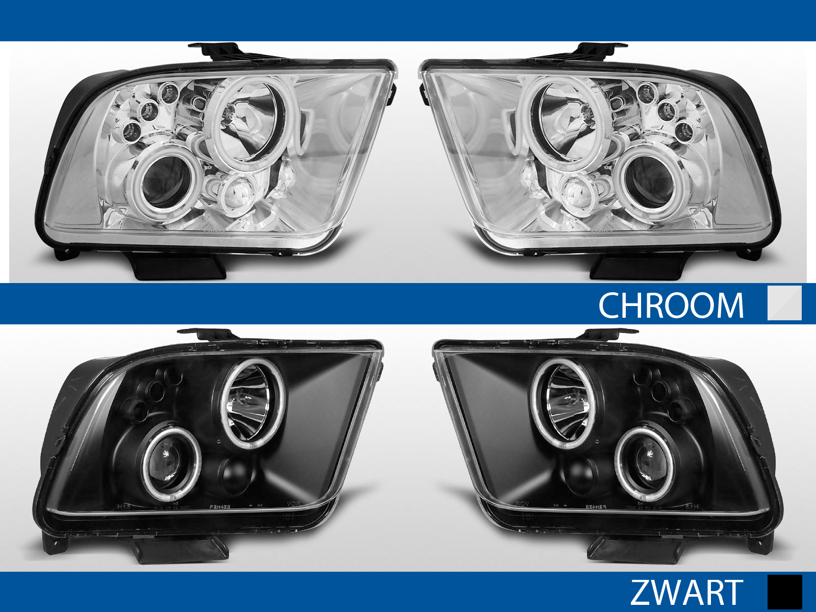 Angel Eyes Koplampen Mustang 2 BMW Serie 3 E90 E91 Angel Eyes